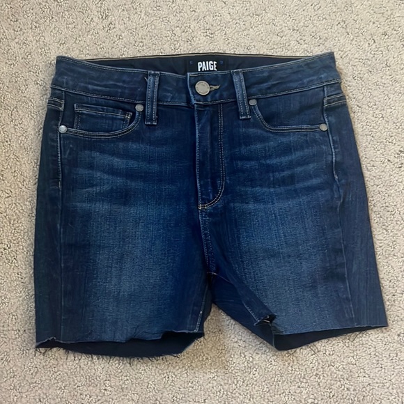 PAIGE | Shorts | Paige High Rise Denim Shorts Dark Denim Waist 25 ...